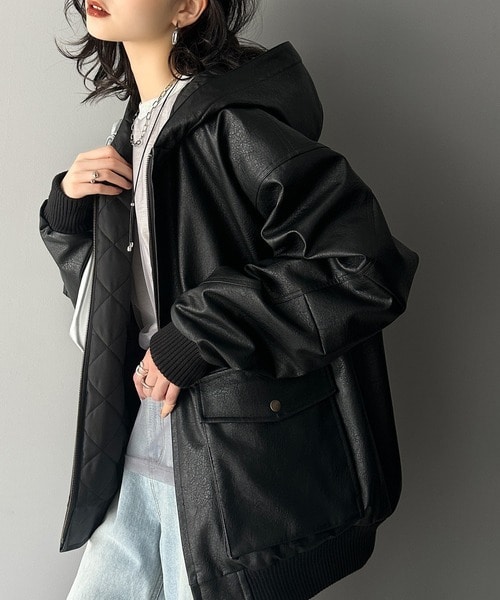 クラシカルエルフ（Classical Elf）/《Javaジャバコラボ》ヴィンテージ感が映える。フェイクレザーフーディーブルゾン