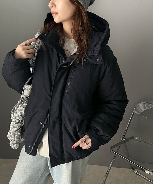 クラシカルエルフ（Classical Elf）/大人のシンプルカジュアル。中綿スタンドネックフーディージャケット