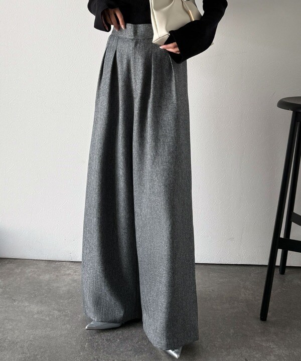 クラシカルエルフ（Classical Elf）/25AW【Classical Evon】【セットアップ可】品よくモードに。ヘリンボーン2タックパンツ