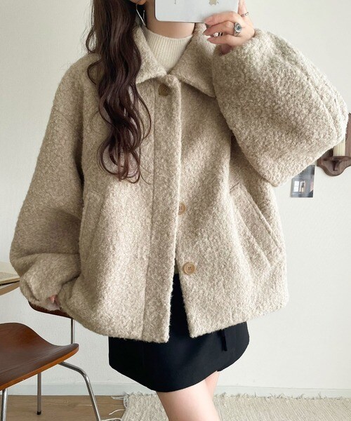 クラシカルエルフ（Classical Elf）/【2025AW新作】ボリューム感と抜け感の絶妙バランス。コクーン襟付きボアコート