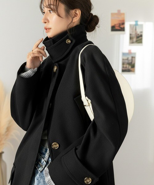 クラシカルエルフ（Classical Elf）/【2025AW新作】上品を纏う、主役級アウター。ロング丈比翼ステンカラーコート