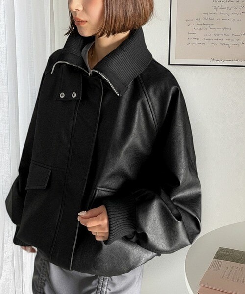 クラシカルエルフ（Classical Elf）/《JaVa ジャバコラボ》さっと羽織って。レイヤード衿比翼デザインヴィンテージ調レザージャケット