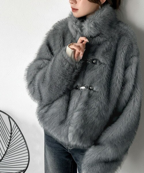 クラシカルエルフ（Classical Elf）/25AW新作【mily bilet】秋冬モードを盛り上げる素材感♪レザーバックル使いファーブルゾン