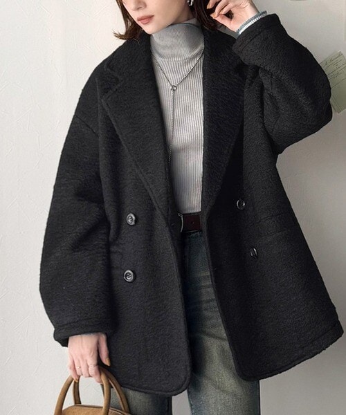 クラシカルエルフ（Classical Elf）/【2025AW新作】大人の余裕、羽織るだけで美しく。フェイクウールPコート