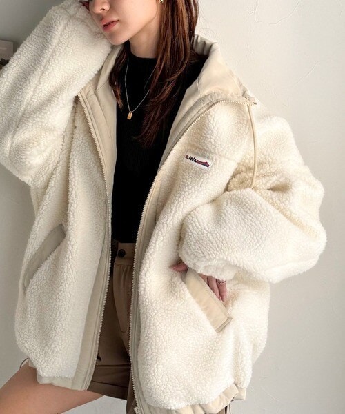 【NEW】クラシカルエルフ（Classical Elf）/《JaVaジャバコラボ》冷え知らず＆洒落見えアウター。あったかボア異素材切り替えブルゾン