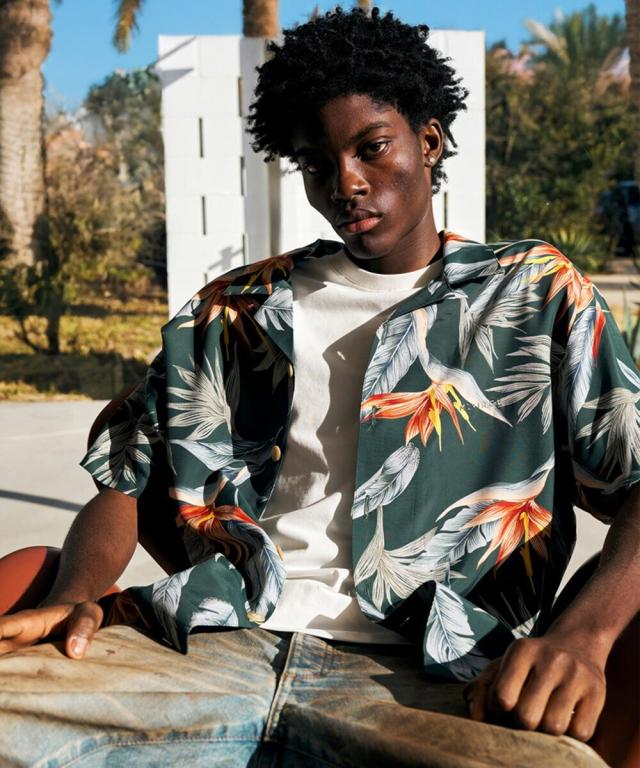 スタイライズ（STYLISE）/【MLVINCE】FLORAL LUX S/S SHIRTS / グリーン [LSS39GR] スタイライズ（STYLISE）/【MLVINCE】FLORAL LUX S/S SHIRTS