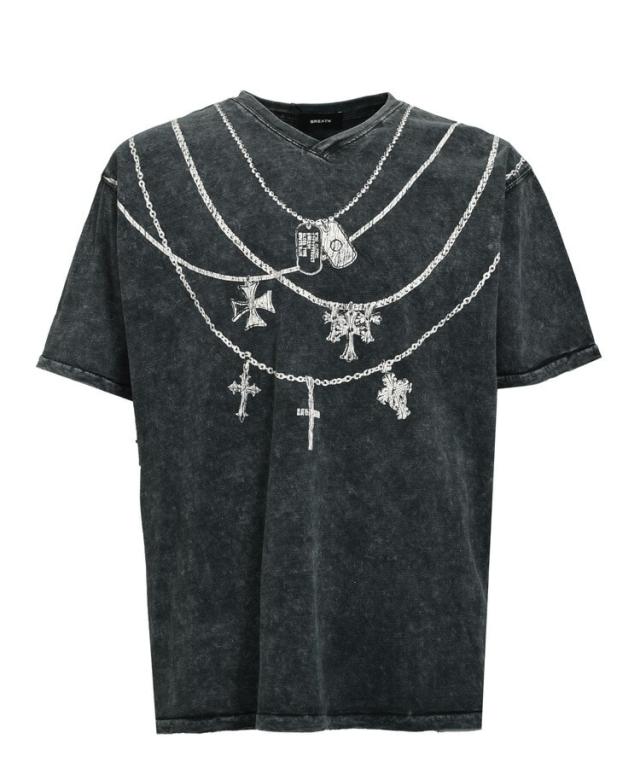 スタイライズ（STYLISE）/NECKLACE V NECK TEE / ブラック [BR25SS−C5029]