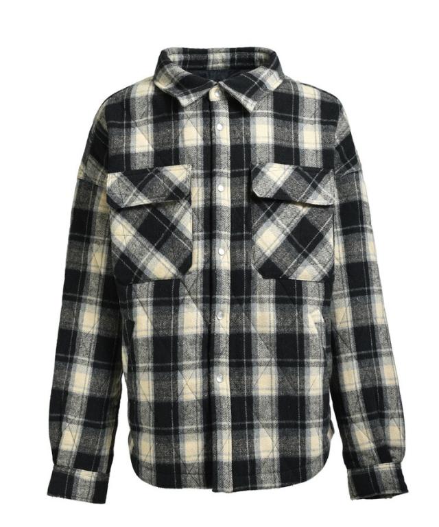 スタイライズ（STYLISE）/QUILTING CHECK SHIRT / ブラック [BR25AW−S2003]