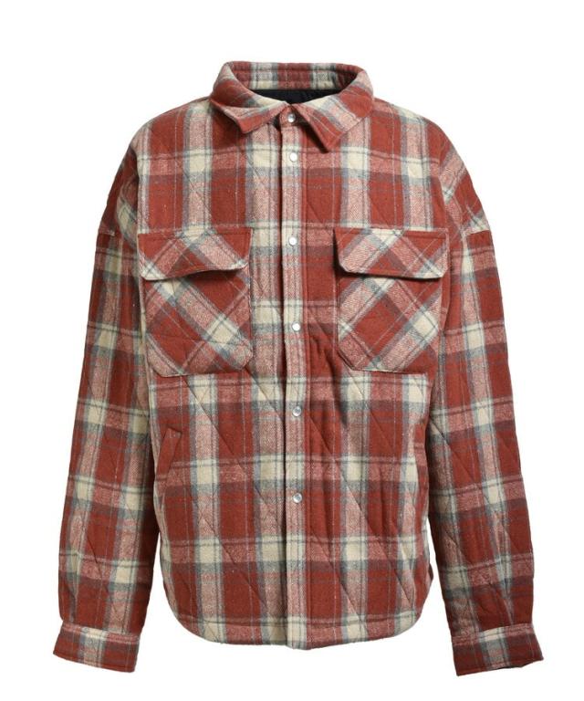 スタイライズ（STYLISE）/QUILTING CHECK SHIRT / オレンジ [BR25AW−S2003]