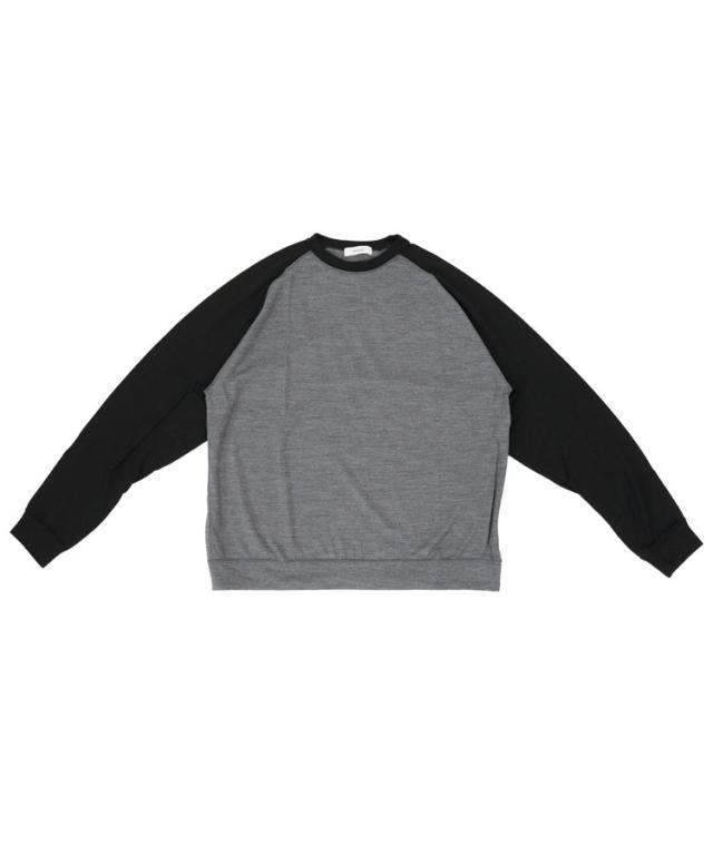 スタイライズ（STYLISE）/WOOL L/S SWEAT TEE SHIRTS / グレー×ブラック [ALV−00135]