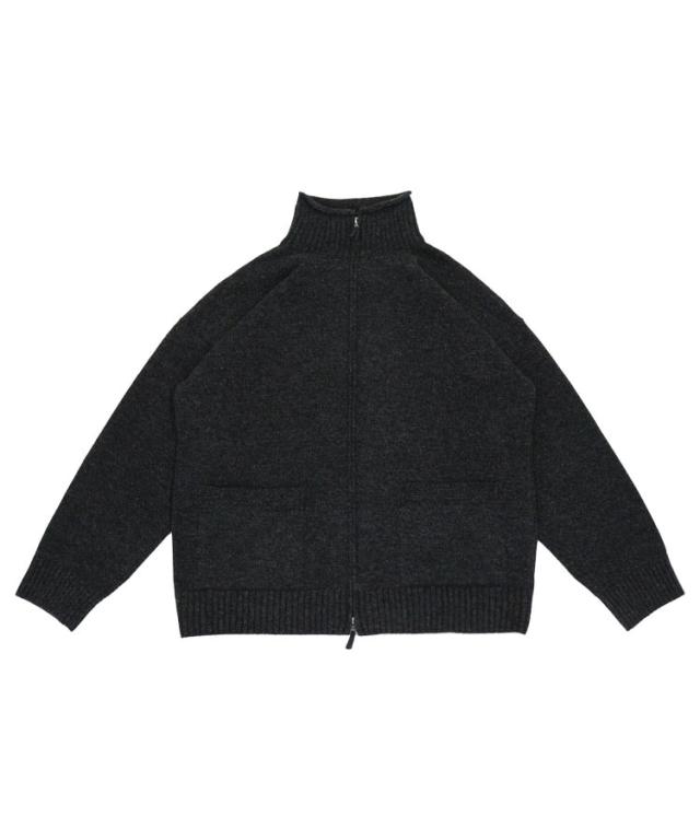 スタイライズ（STYLISE）/5G LAMS WOOL ZIP UP KNIT / インクブラック [ALV−90151]