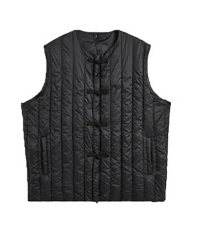 タイオン（TAION）/ジャパンスペシャル チャイナボタン ダウンベスト / ブラック×ブラック [TAION−V01JS]