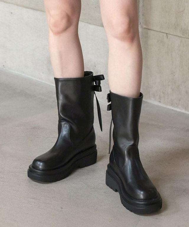 ドノバン（DONOBAN）/【Donoban】バックリボンミドルブーツ