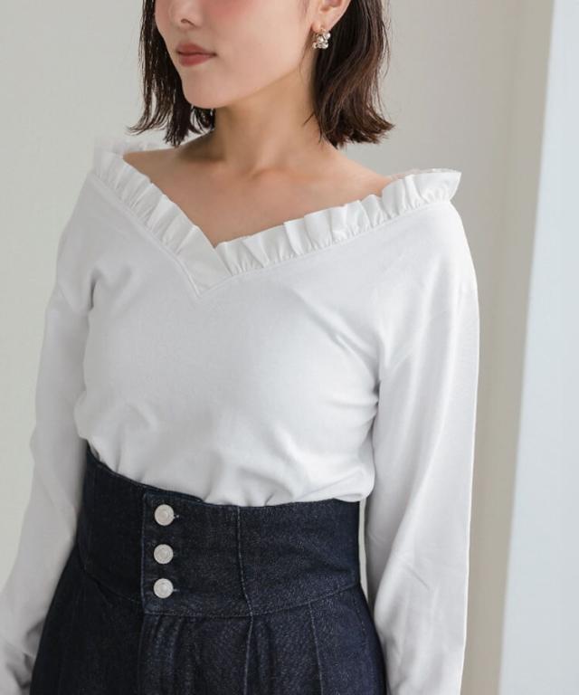 ドノバン（DONOBAN）/【Donoban】Vネックフリルトップス