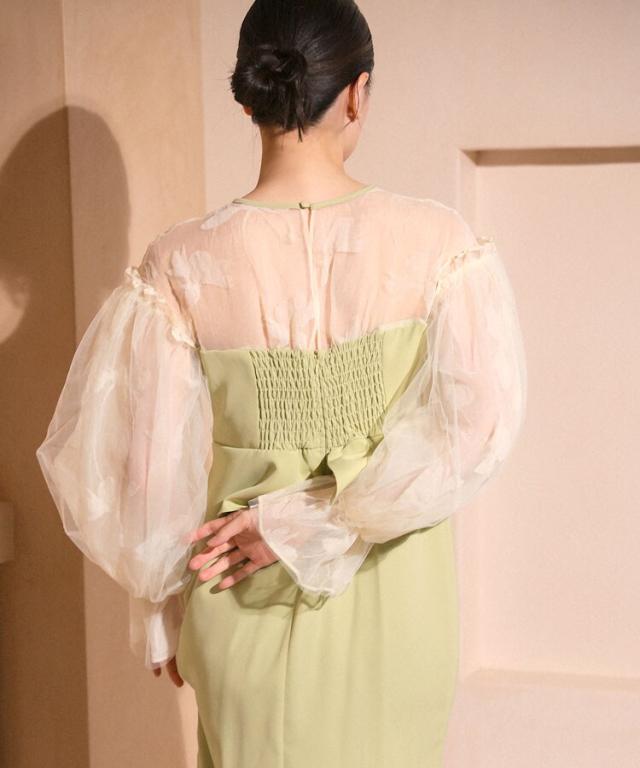 アンドレスド（ANDRESD）/【ANDRESD】draped bustier flocky dressの