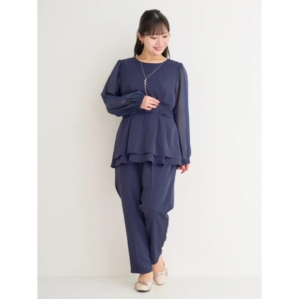 リジェイ＆スプル（Re−J&SUPURE）/[SET]ペプラムブラウス×テーパードパンツ