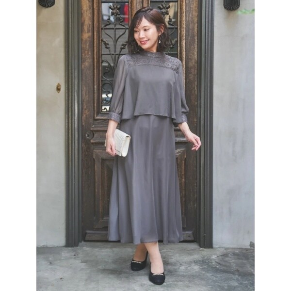 リジェイ＆スプル（Re−J&SUPURE）/レースプチハイネックワンピース