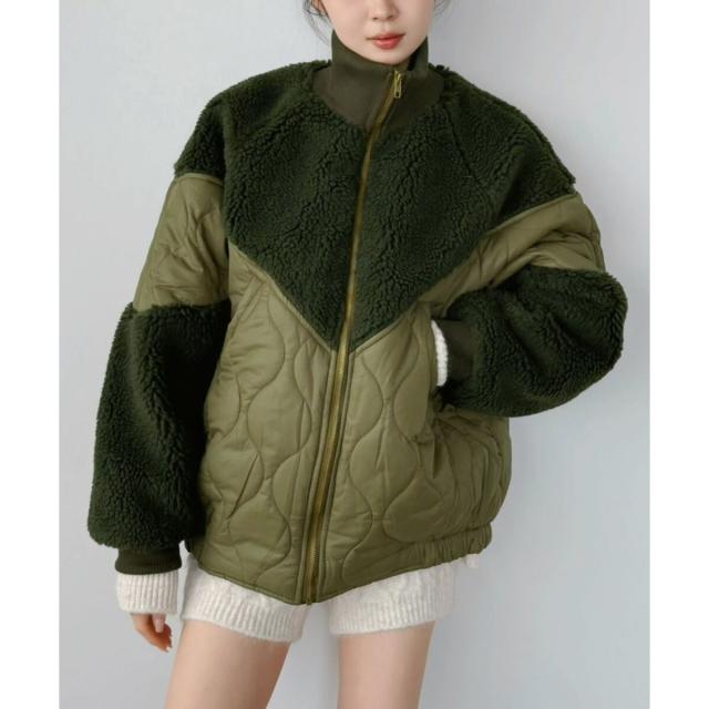 ジュエローブ（Jewelobe）/ボア×キルティングビッグシルエットブルゾン