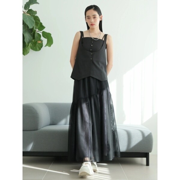 レディメイド（LADYMADE）/レイヤードキャミ×メッシュスカートセット