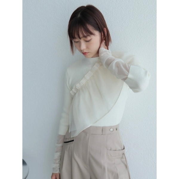 レディメイド（LADYMADE）/チュールフリル×シアーカフスリブニットセット