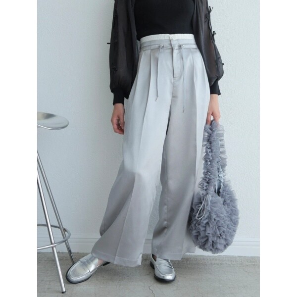 レディメイド（LADYMADE）/レイヤードウエストメタリックタックパンツ