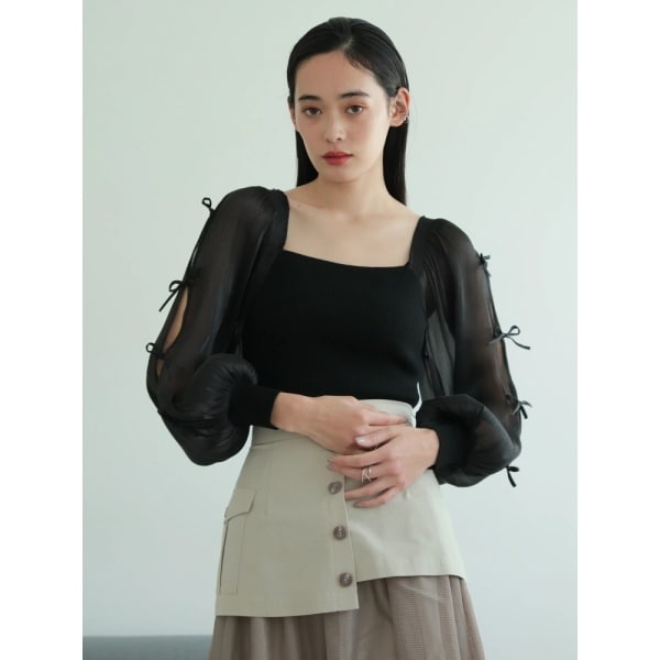 レディメイド（LADYMADE）/リボンスリーブドッキングニット