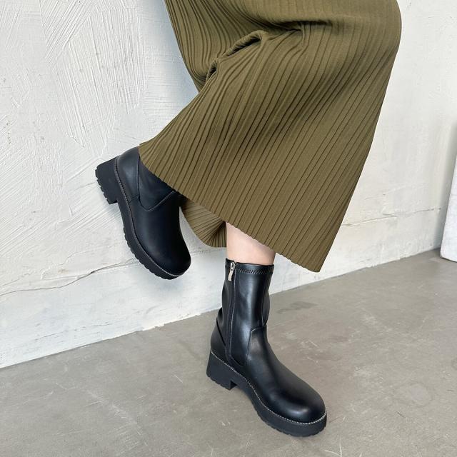 ノイエザマーケット（neue the market）/【レイン対応】タンクソールショートブーツ/TM25634