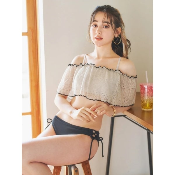 リゾートアイランド（Resort ）/透かし編みニットオフショルダービキニ