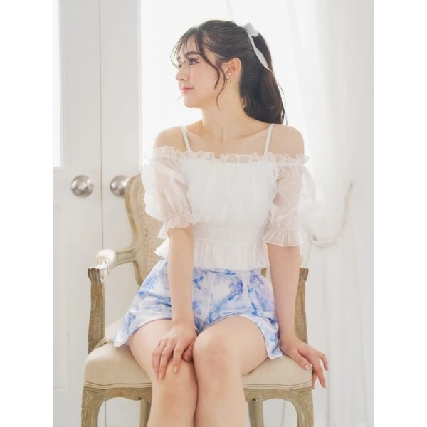 リゾートアイランド（Resort ）/オーガンジー×オフショル水着 スイムウェア 3点セット