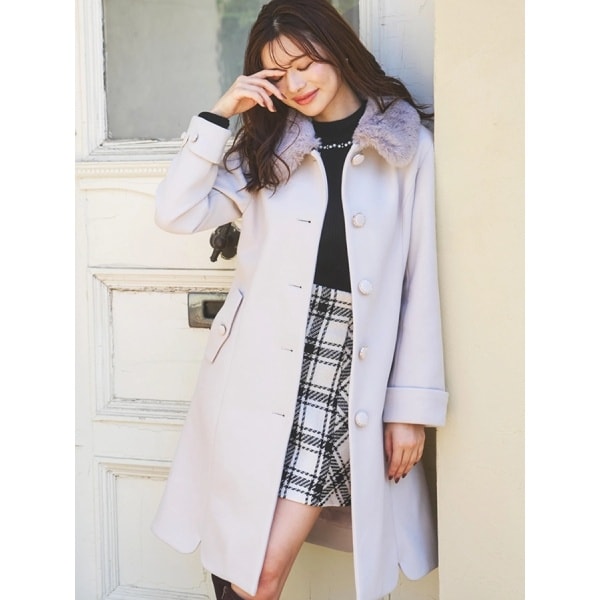 ルディックパーク（Ludic Park）/フェイクウールファー襟付きロングコート