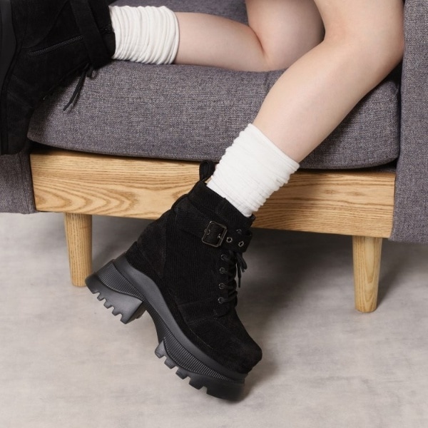 エスペランサ（ESPERANZA）/レースアップバックル厚底ブーツ