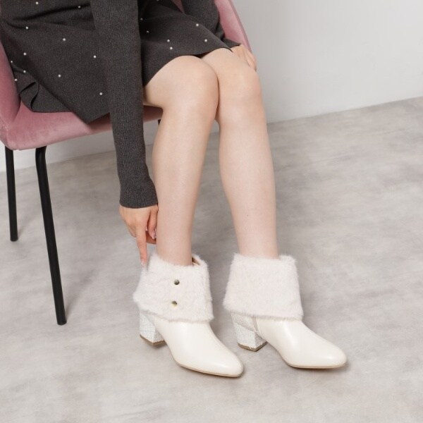 エスペランサ（ESPERANZA）/2WAYフェイクファー付きショートブーツ