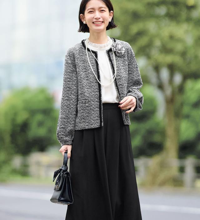 ヴィオラエヴィオラ（viola e_viola）/【４点セット】入学式卒業式に！ふんわりパフ袖カットジャケットセットスーツ＜Ｍ〜５Ｌ＞