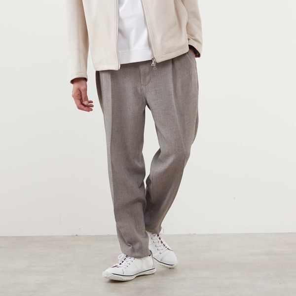 メンズメルローズ（MEN’S MELROSE）/メランジピケリラックステーパードトラウザース