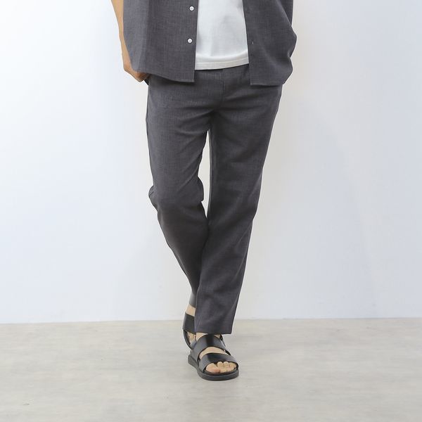 メンズメルローズ（MEN’S MELROSE）/【MASTER FRAME/マスターフレーム】リネンライクキャンバスワンプリーツイージーパンツ