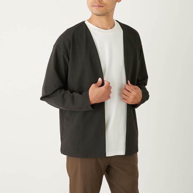 メンズメルローズ（MEN’S MELROSE）/MASTER FRAME/マスターフレーム PARFECTEX強撚カノコボタンレスカーディガン