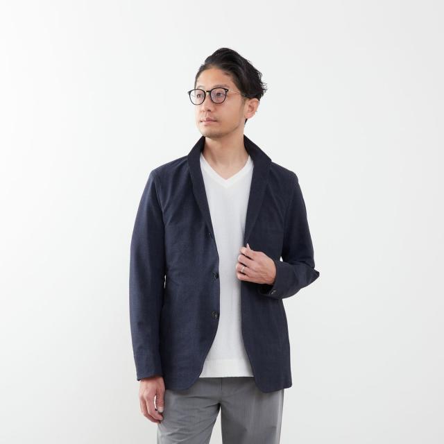 メンズメルローズ（MEN’S MELROSE）/クールマックスサッカープリント スタンドカラージャケット