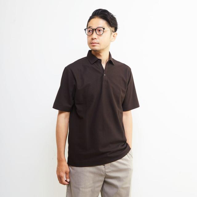 メンズメルローズ（MEN’S MELROSE）/カルキュロメッシュスッキパーポロシャツ