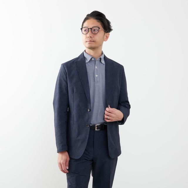 メンズメルローズ（MEN’S MELROSE）/プリントテックサッカーイージージャケット(セットアップ可)