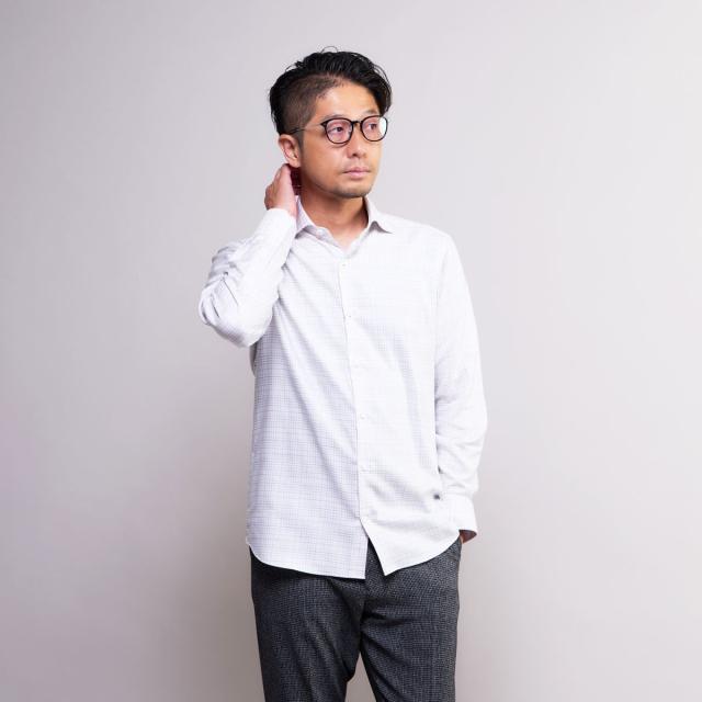 メンズメルローズ（MEN’S MELROSE）/HITOYOSHIダブルネーム ｜ クラシカルチェック ワイドカラーシャツ