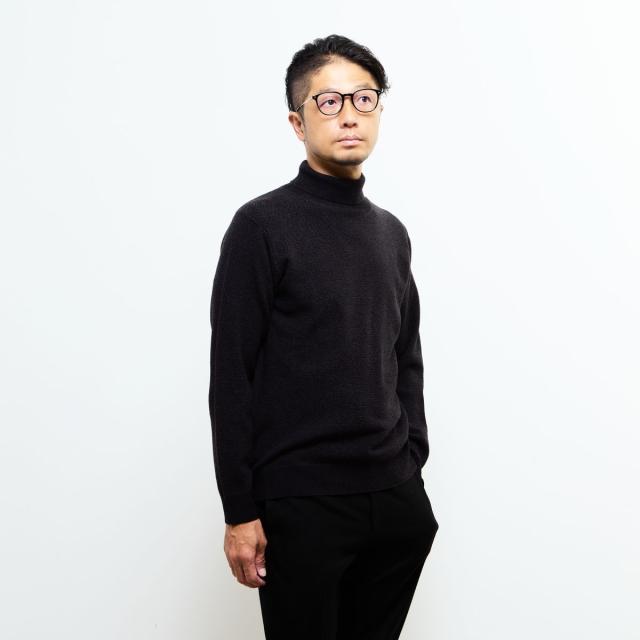 メンズメルローズ（MEN’S MELROSE）/プレーティングカノコタートルネックニット | ウォッシャブル