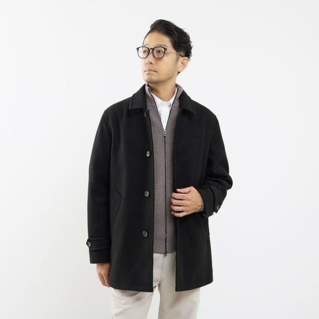 メンズメルローズ（MEN’S MELROSE）/《WEB限定》テックメルトンバルカラーショートコート