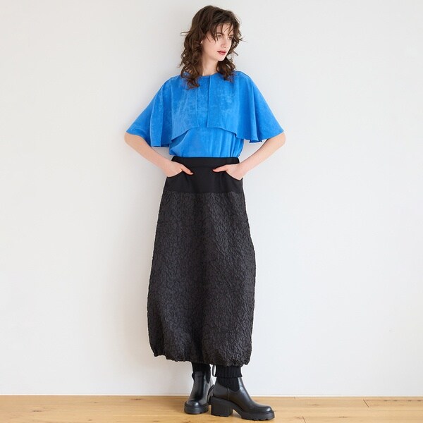 リズム（R_ISM）/【洗える・S/M/Lサイズあり】ジャージーコンビフクレジャカードスカート