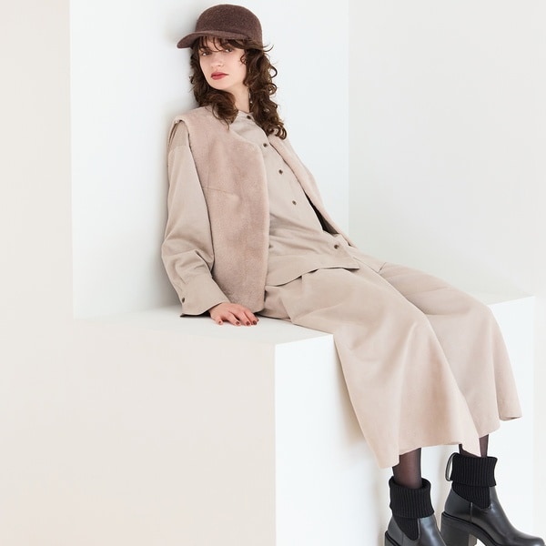 リズム（R_ISM）/【セットアップ対応・S/M/Lサイズあり】スエードルックキュロットスカート