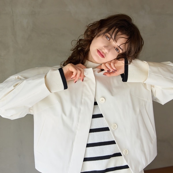 リズム（R_ISM）/【防風・着ぶくれしない】薄ダウンコクーンスリーブジャケット