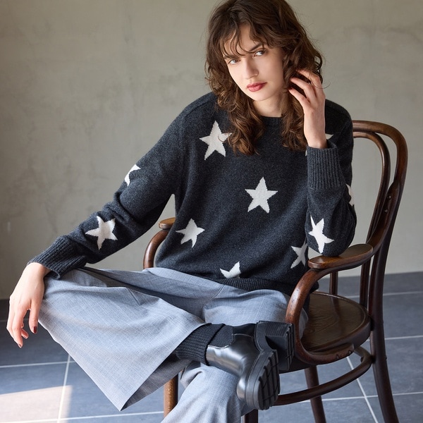 リズム（R_ISM）/【カシミヤ100％】スターインターシャニット