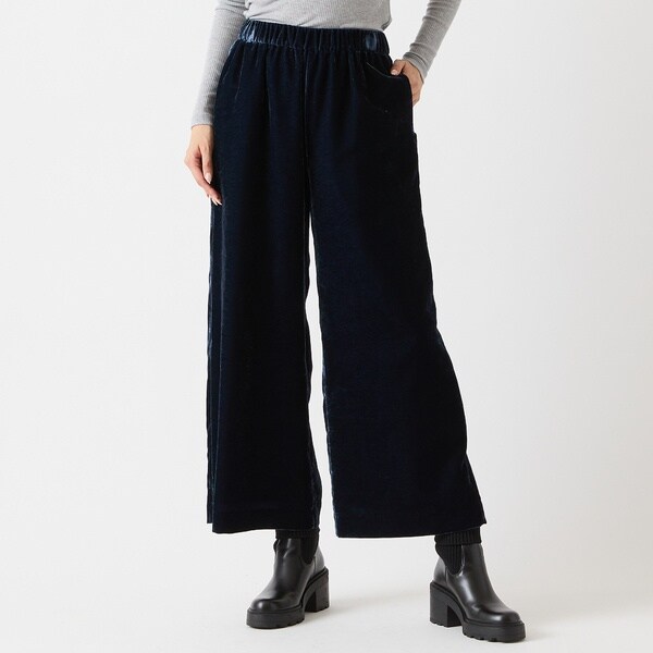 リズム（R_ISM）/【S/M/Lサイズあり・ウエストゴム】ベルベットワイドパンツ