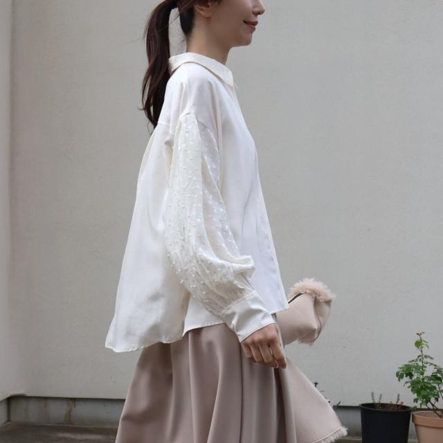 エトレリー（etre relie）/ドットジャガードツイルシャツ