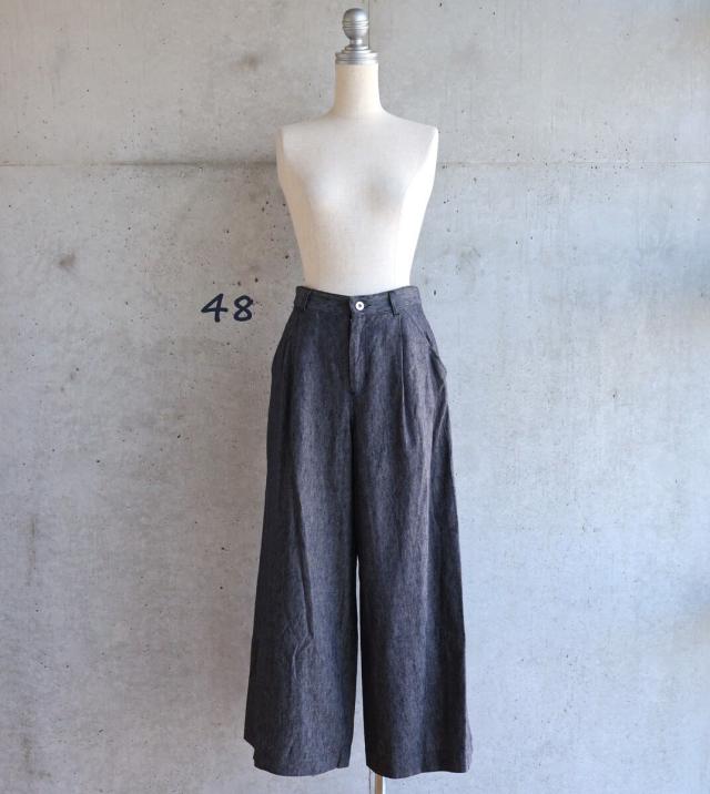 エトレリー（etre relie）/リネン混デニムワイドパンツ