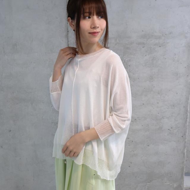 エトレリー（etre relie）/【etre relie】シアーリブドルマンプルオーバーニット